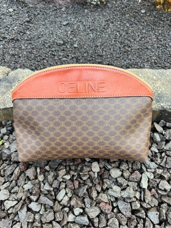 Celine | Bags | Celine Vintage Macadam Monogram Cosmetic Pouch Makeup ...